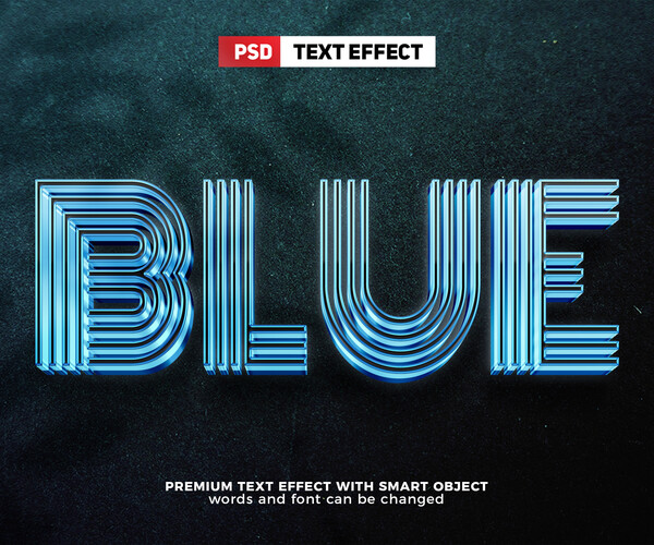 ArtStation - 3D Blue. PSD fully editable text effect. Layer style PSD ...