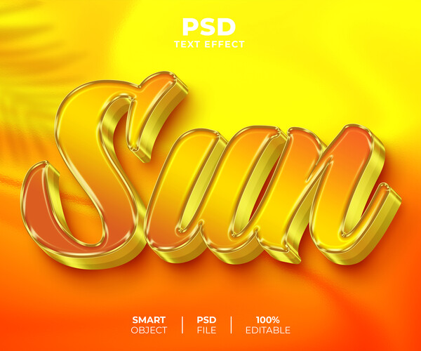 ArtStation - 3D Sun. PSD fully editable text effect. Layer style PSD ...