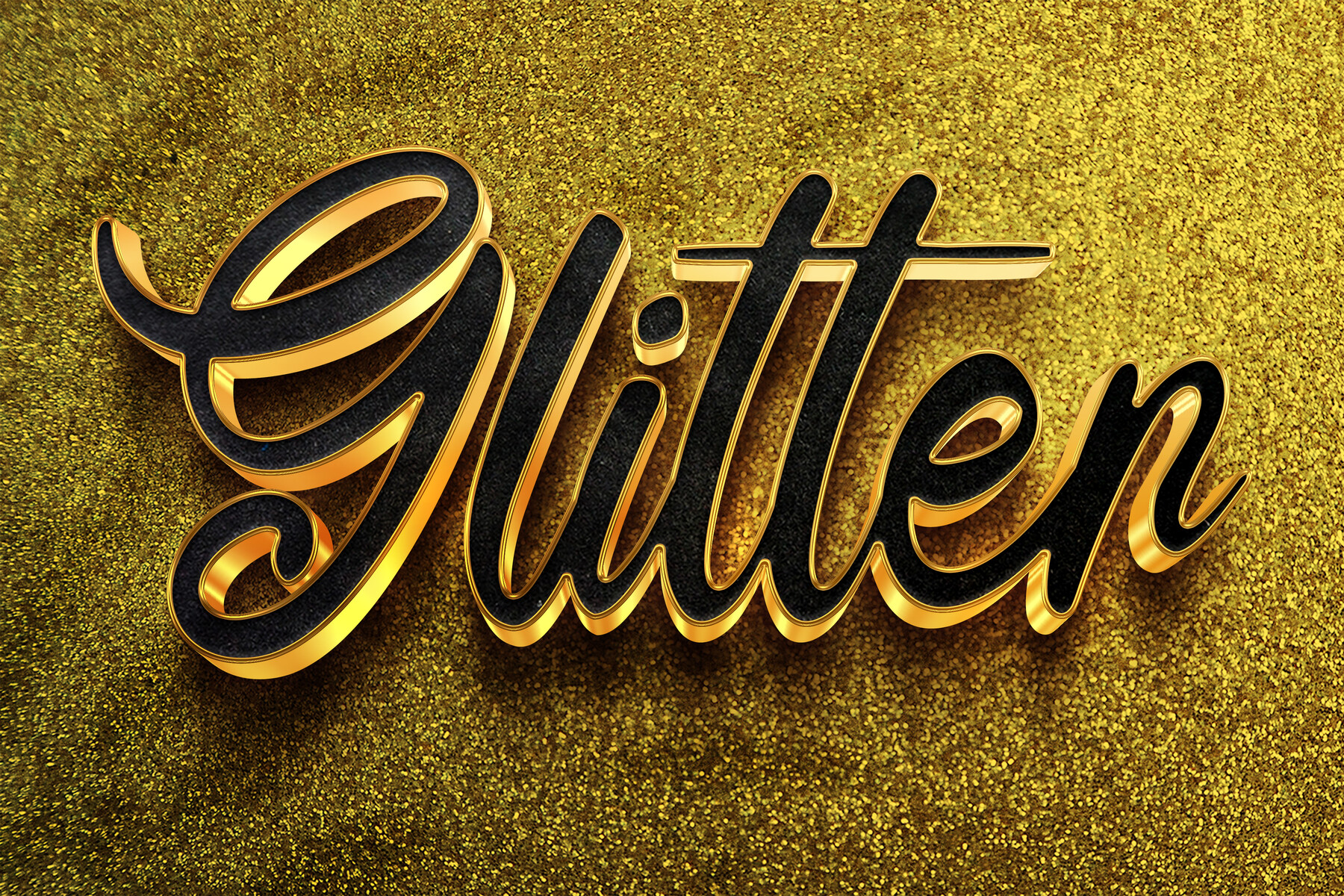 ArtStation - 3D Glitter. PSD fully editable text effect. Layer style ...