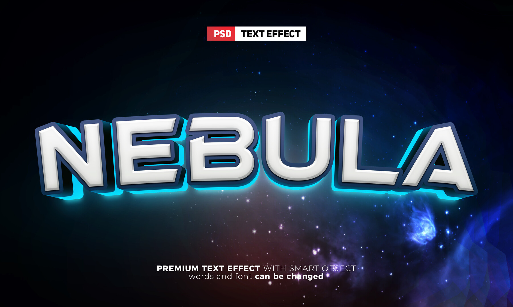 ArtStation - 3D Nebula. PSD fully editable text effect. Layer style PSD ...