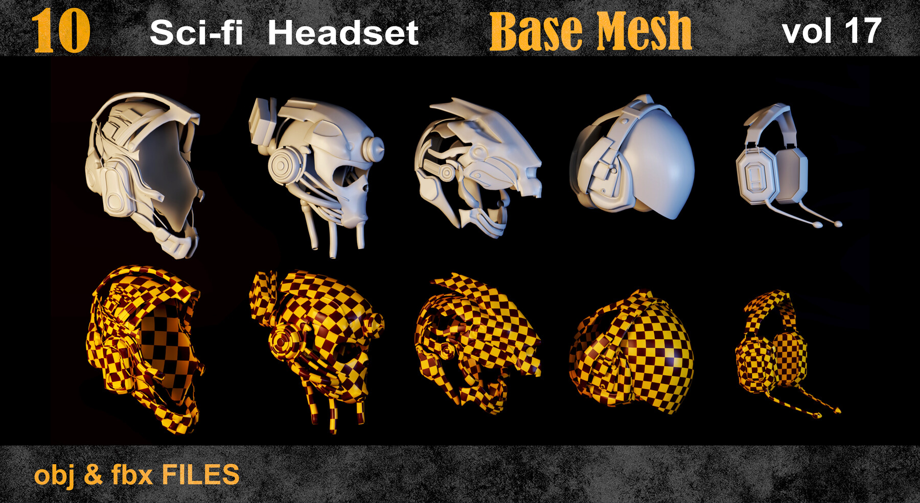 ArtStation - 10 Sci_fi Headset BaseMesh vol17 | Resources