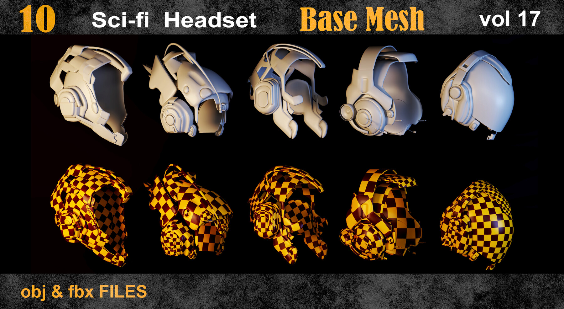 ArtStation - 10 Sci_fi Headset BaseMesh vol17 | Resources