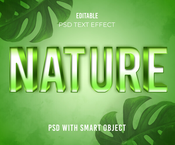 ArtStation - 3D Nature. PSD fully editable text effect. Layer style PSD ...
