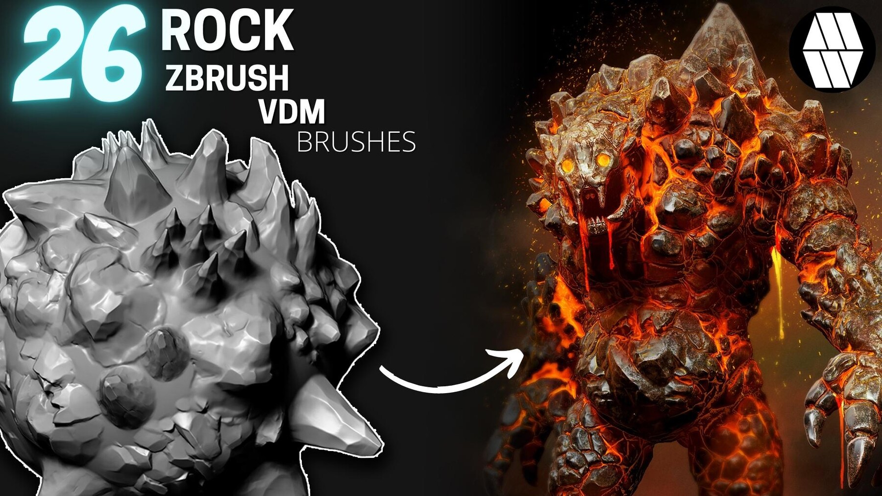 ArtStation - 26 ROCK VDM Brush - Custom made Brush to use in ZBrush | Brushes