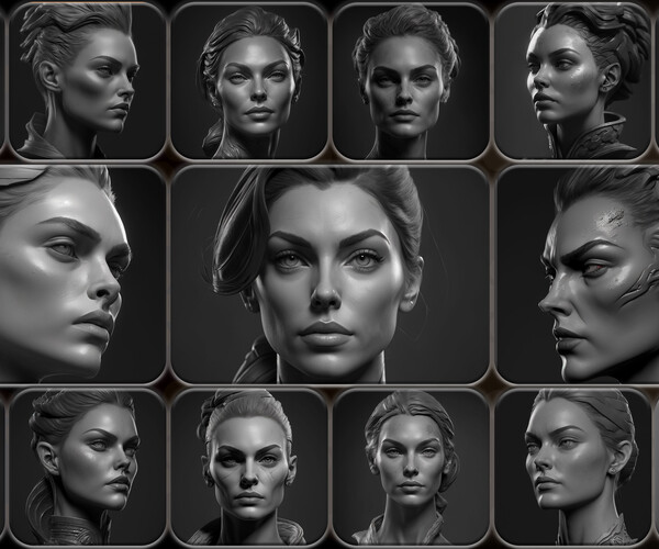 ArtStation - 300 Female Head Sculpt Reference Pack | 4K | v.1 | Artworks