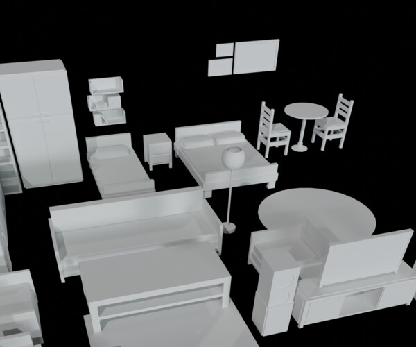 ArtStation - Lowpoly furniture pack | Game Assets