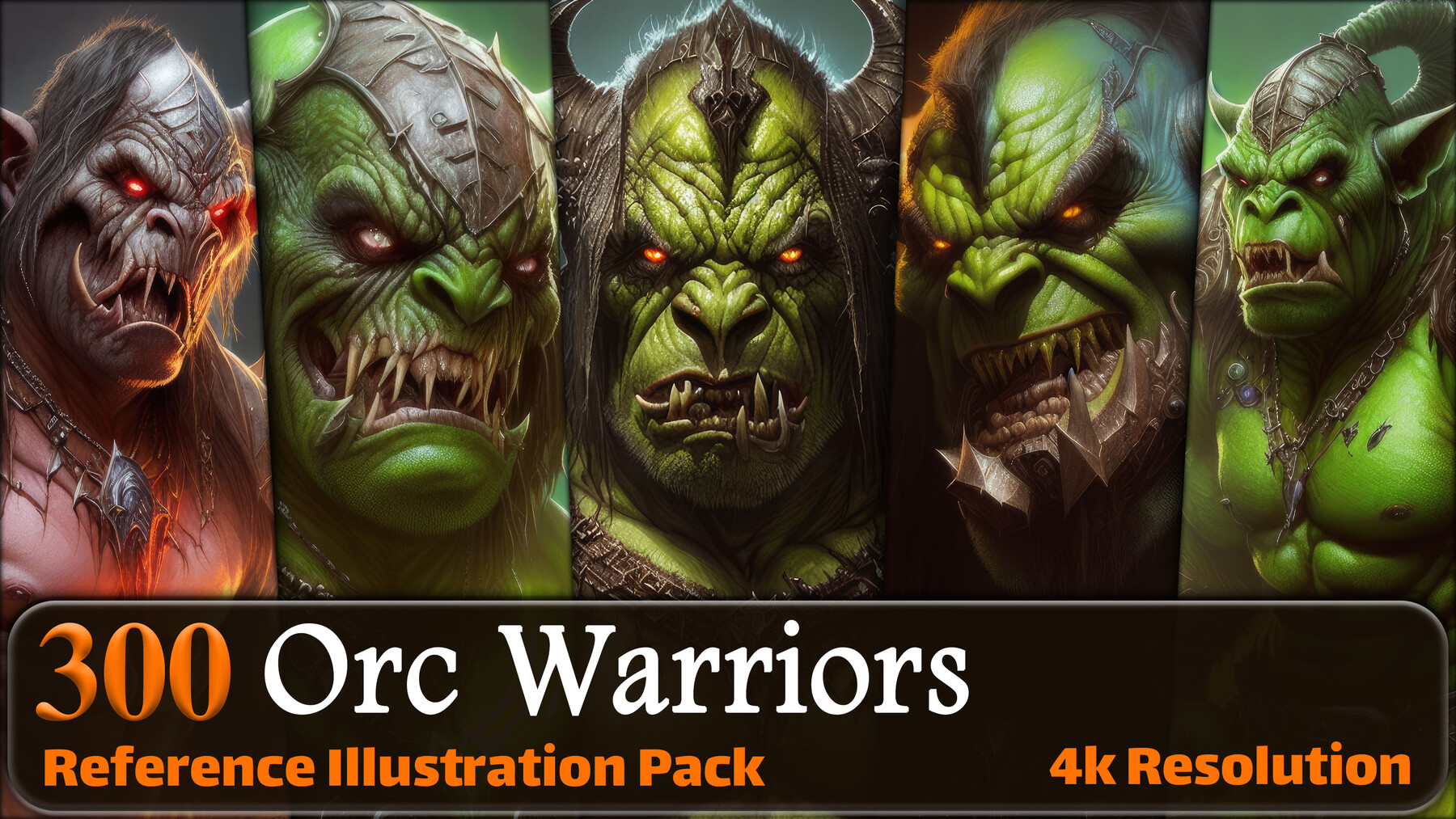 ArtStation - 300 Orc Warriors Reference Pack | 4K | v.1 | Artworks