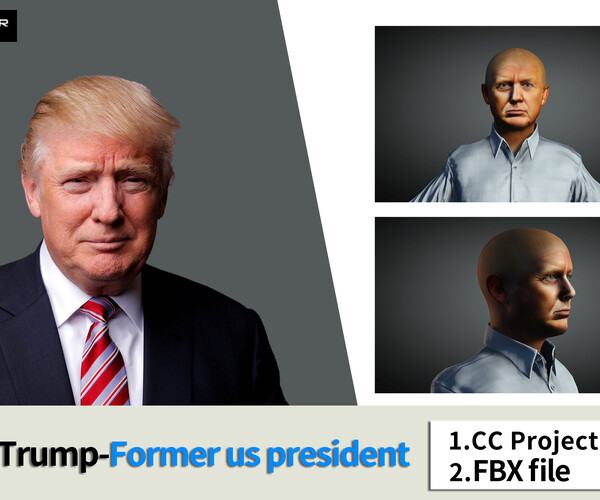 ArtStation - Donald Trump / former us president with blendshape and ...