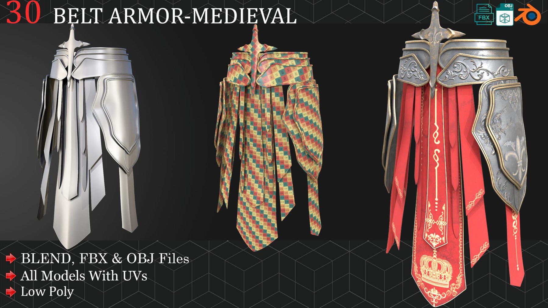 ArtStation - 20+10 Belt Armor-Medieval Base Mesh ( NEW UPDATE ) | Game ...