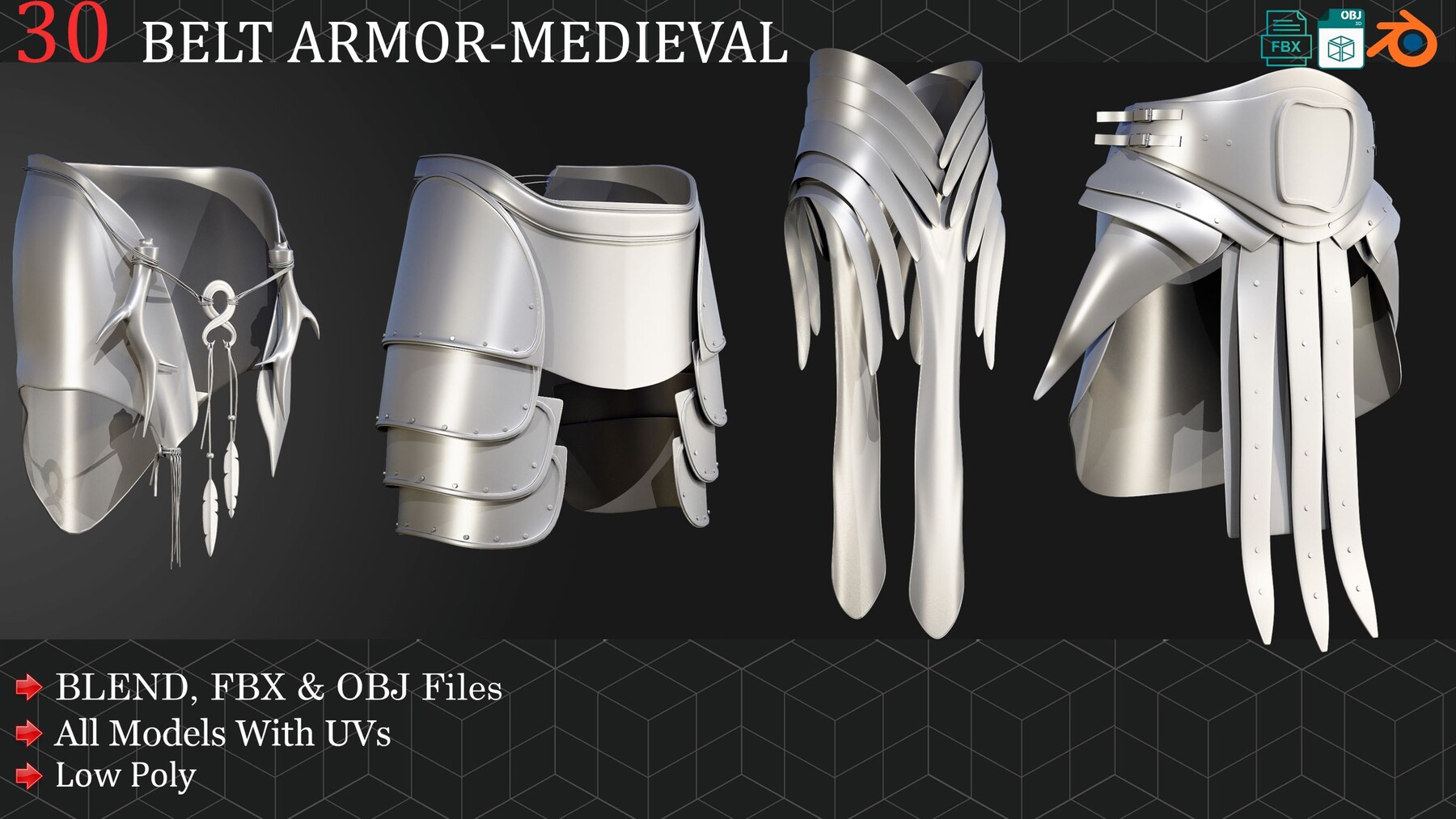 ArtStation - 20+10 Belt Armor-Medieval Base Mesh ( NEW UPDATE ) | Game ...
