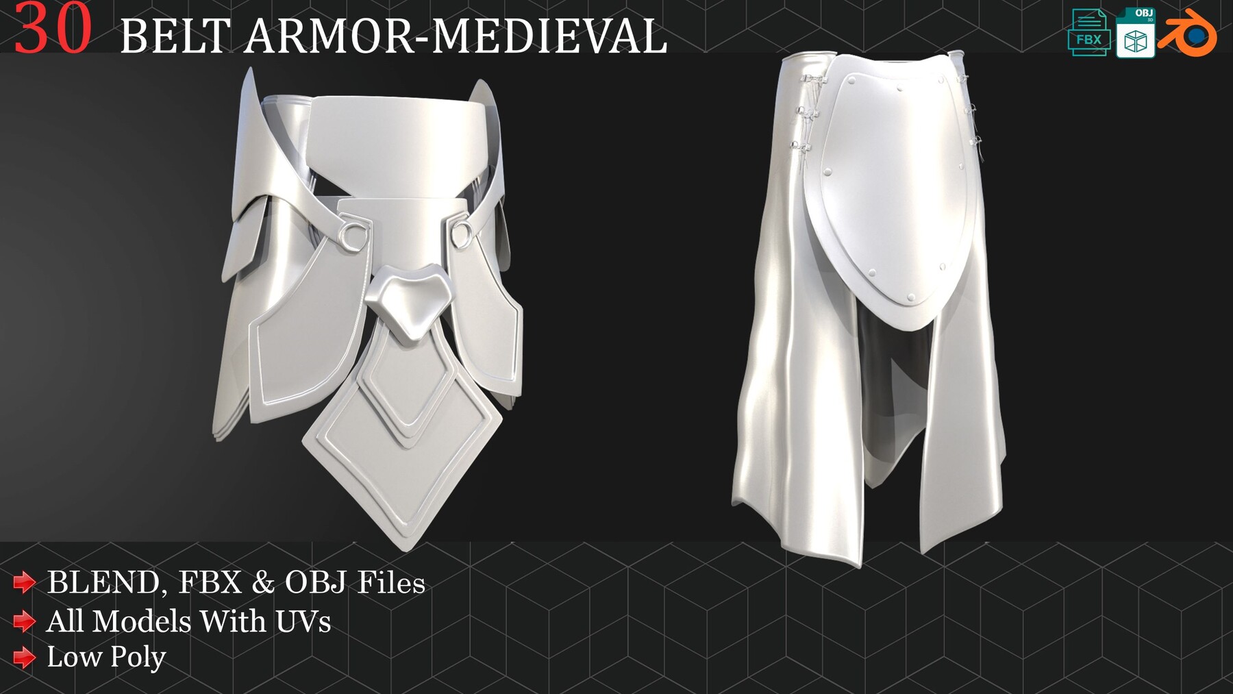 ArtStation - 20+10 Belt Armor-Medieval Base Mesh ( NEW UPDATE ) | Game ...