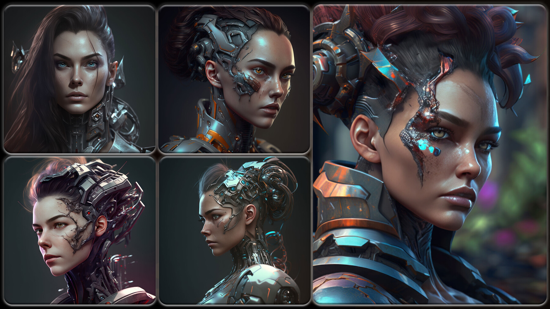 ArtStation - 300 Cyborg Head Sculpt (Male and Female) Reference Pack ...