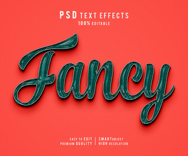 ArtStation - 3D Fancy. PSD fully editable text effect. Layer style PSD ...