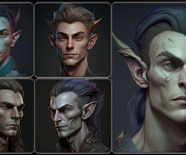 ArtStation - 300 Elf Head Sculpt (Male and Female) Reference Pack | 4K ...