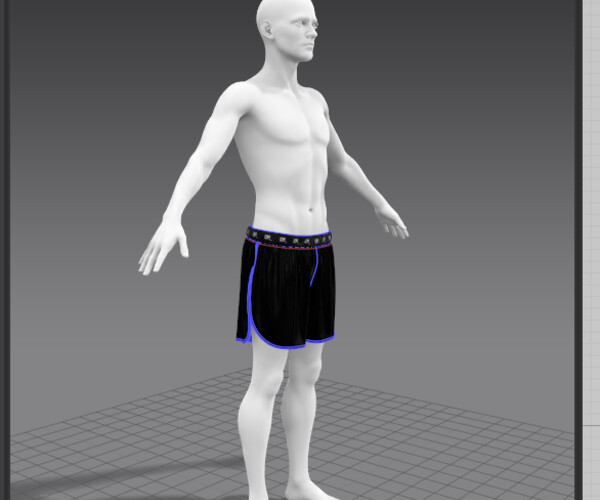ArtStation - Marvelous Designer/CLO Boxershorts Clothing Male 3D Model ...