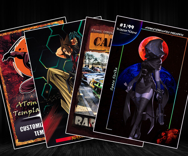 ArtStation - 4 in 1 NFT card Photoshop Template | Artworks