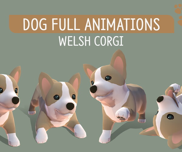 ArtStation - DOG Full Animations - Welsh Corgi | Game Assets