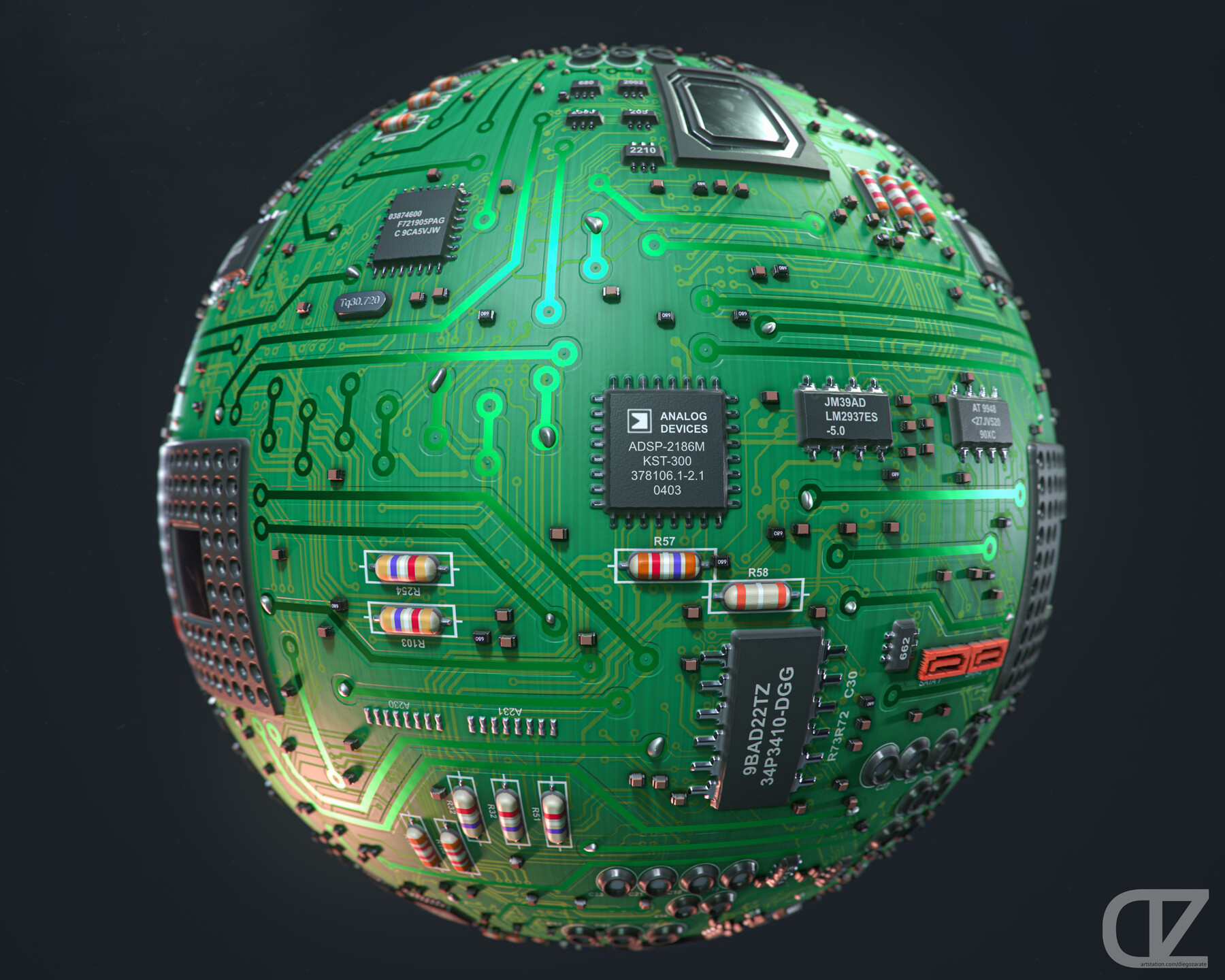 ArtStation - PBR - MOTHERBOARD, PCB BOARD - 4K MATERIAL | Game Assets