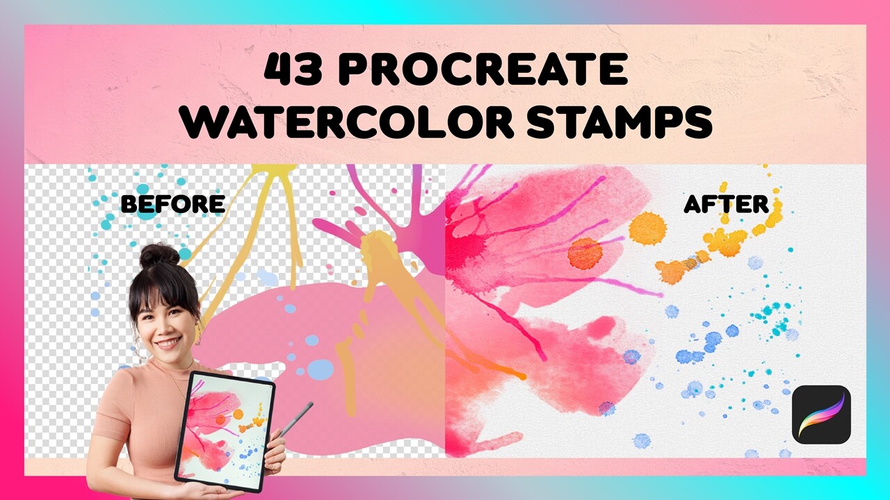 ArtStation - Procreate Watercolor Stamp | 43 Procreate Watercolor ...
