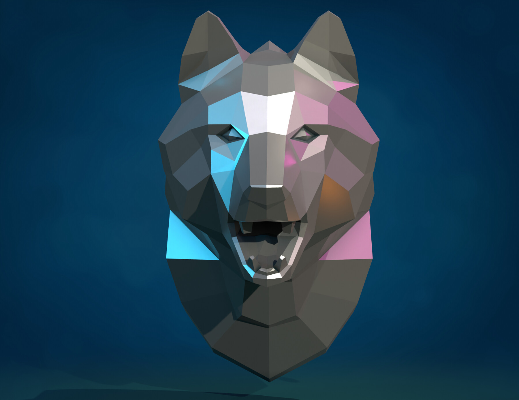 ArtStation - Wolf head low poly | Resources