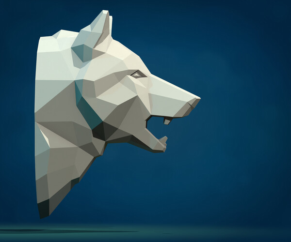 ArtStation - Wolf head low poly | Resources