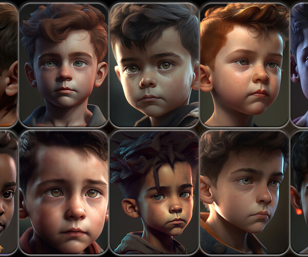 ArtStation - 300 Kid Head Sculpt (Boy and Girl) Reference Pack | 4K | v ...