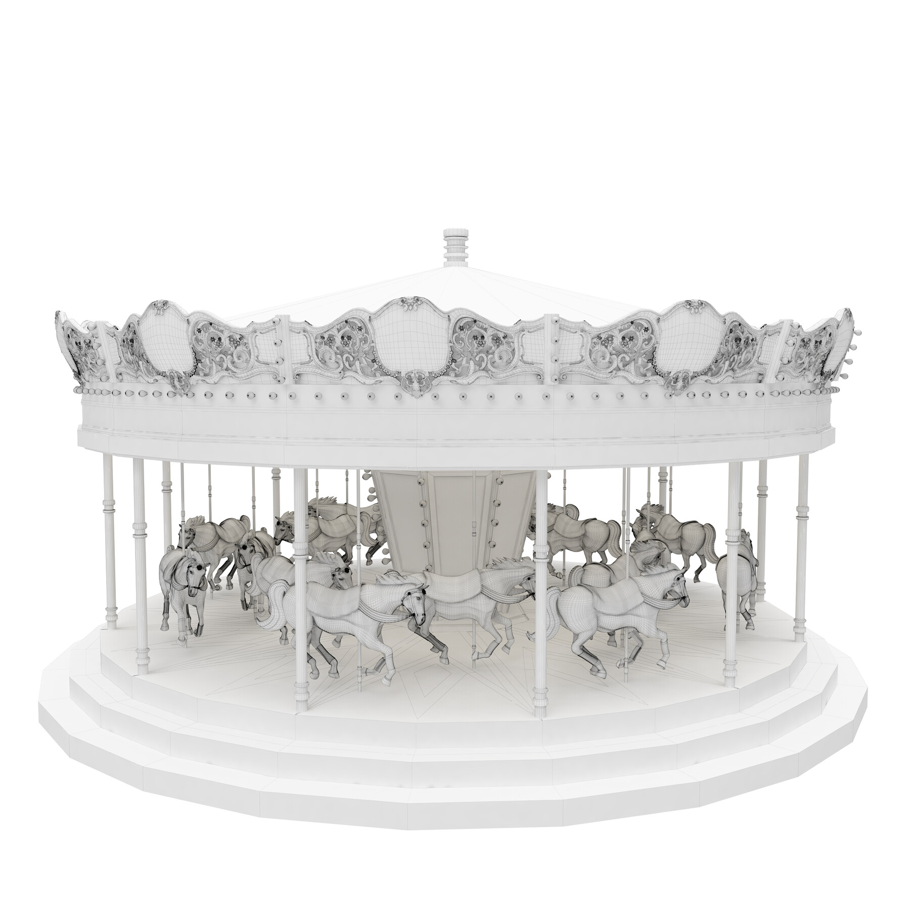 ArtStation - Carousel 3D model and 3d printable extra files | Resources