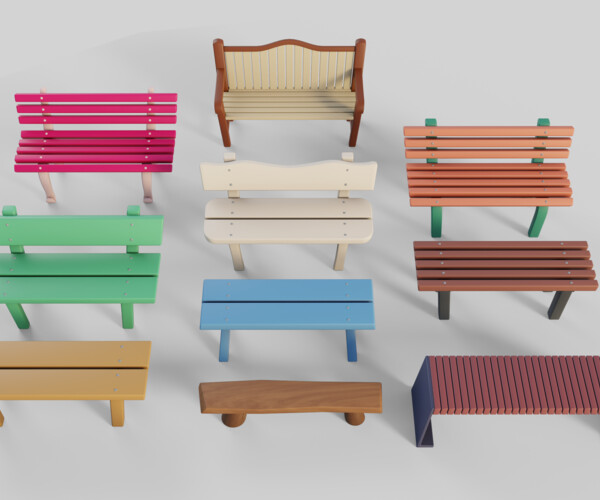 ArtStation - Cartoon Benches Collection | Resources