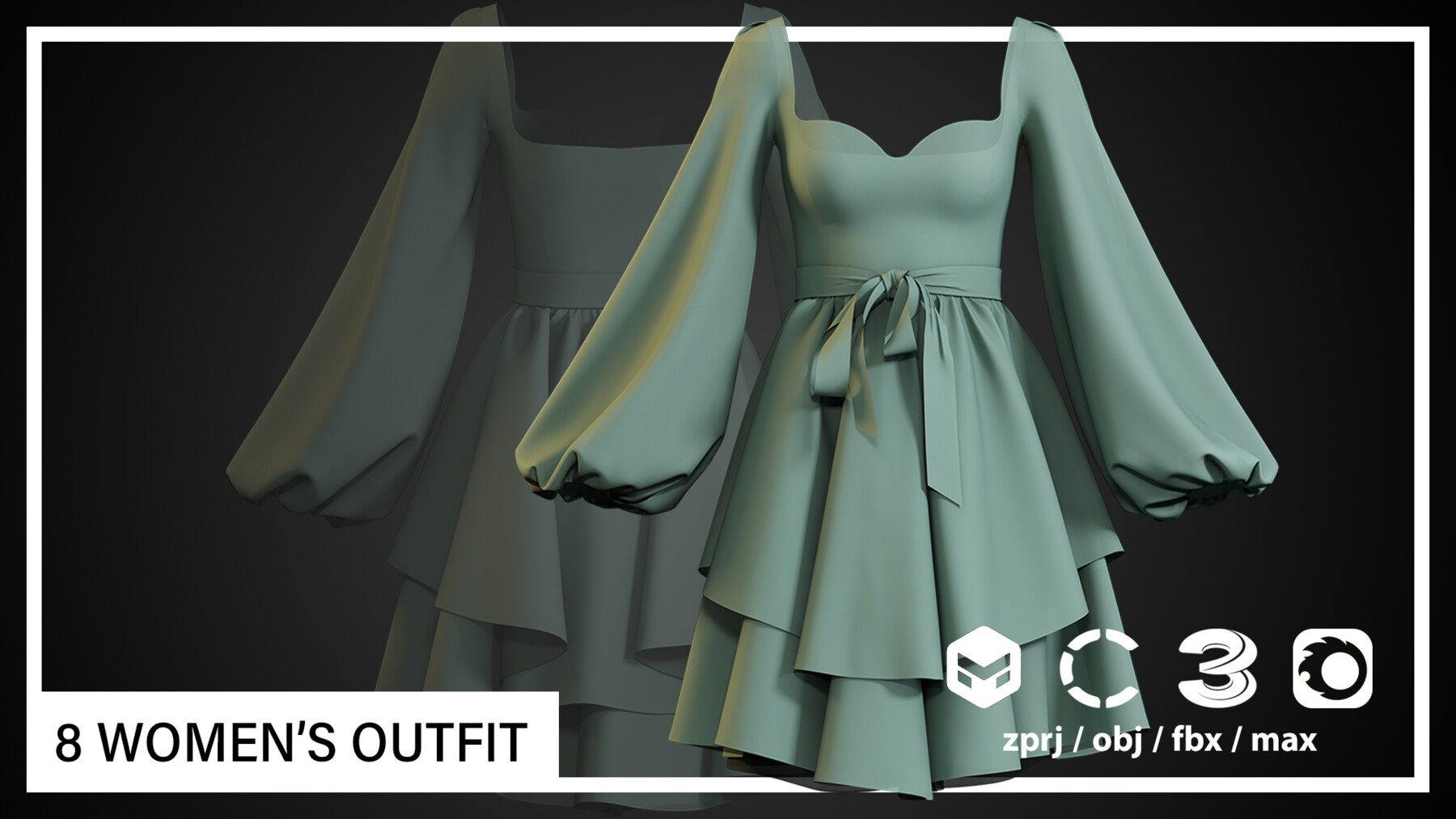 ArtStation - 8 WOMEN'S OUTFIT | Game Assets