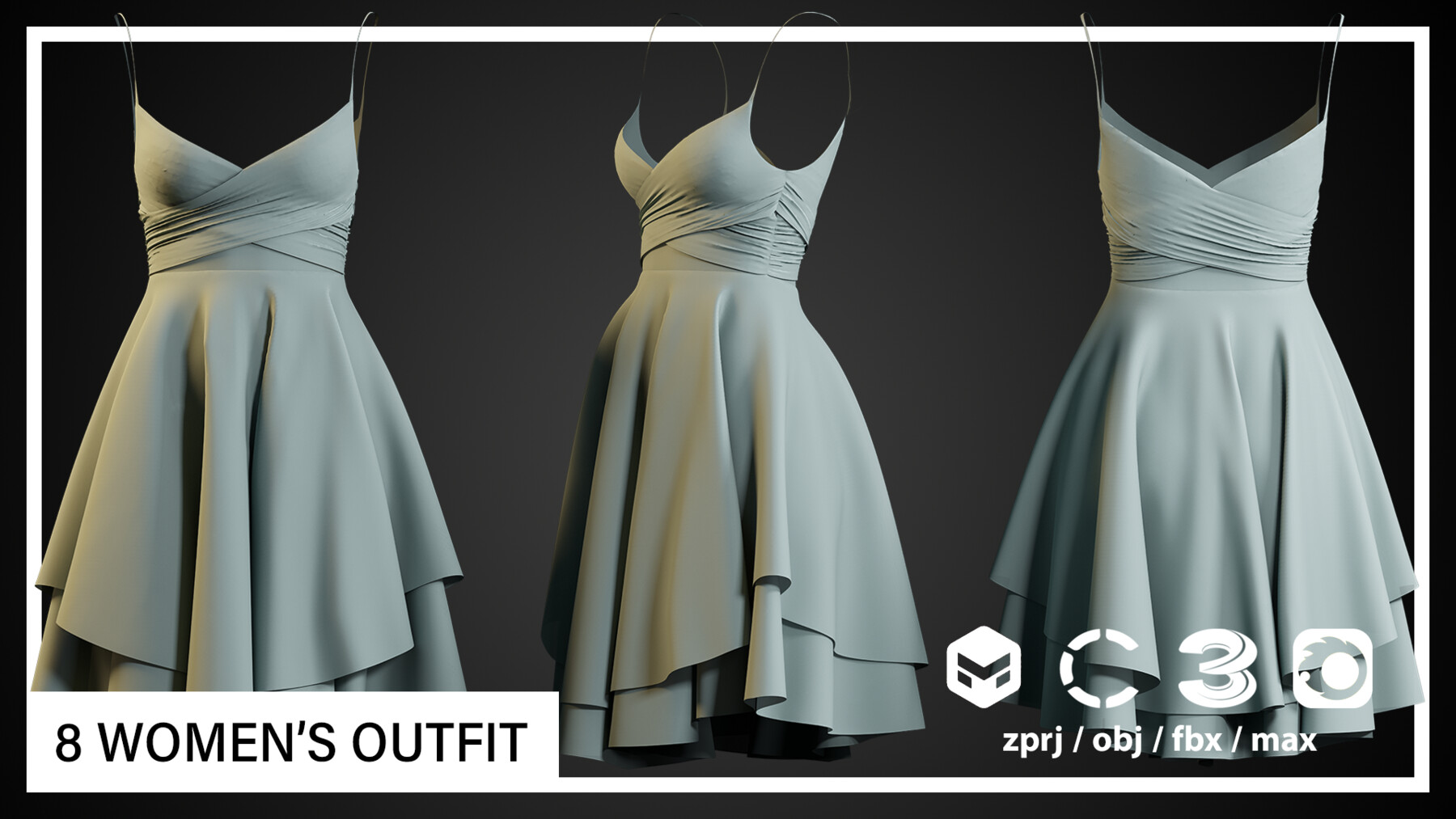 ArtStation - 8 WOMEN'S OUTFIT | Game Assets