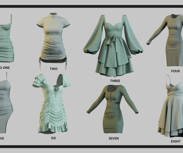 ArtStation - 8 WOMEN'S OUTFIT | Game Assets