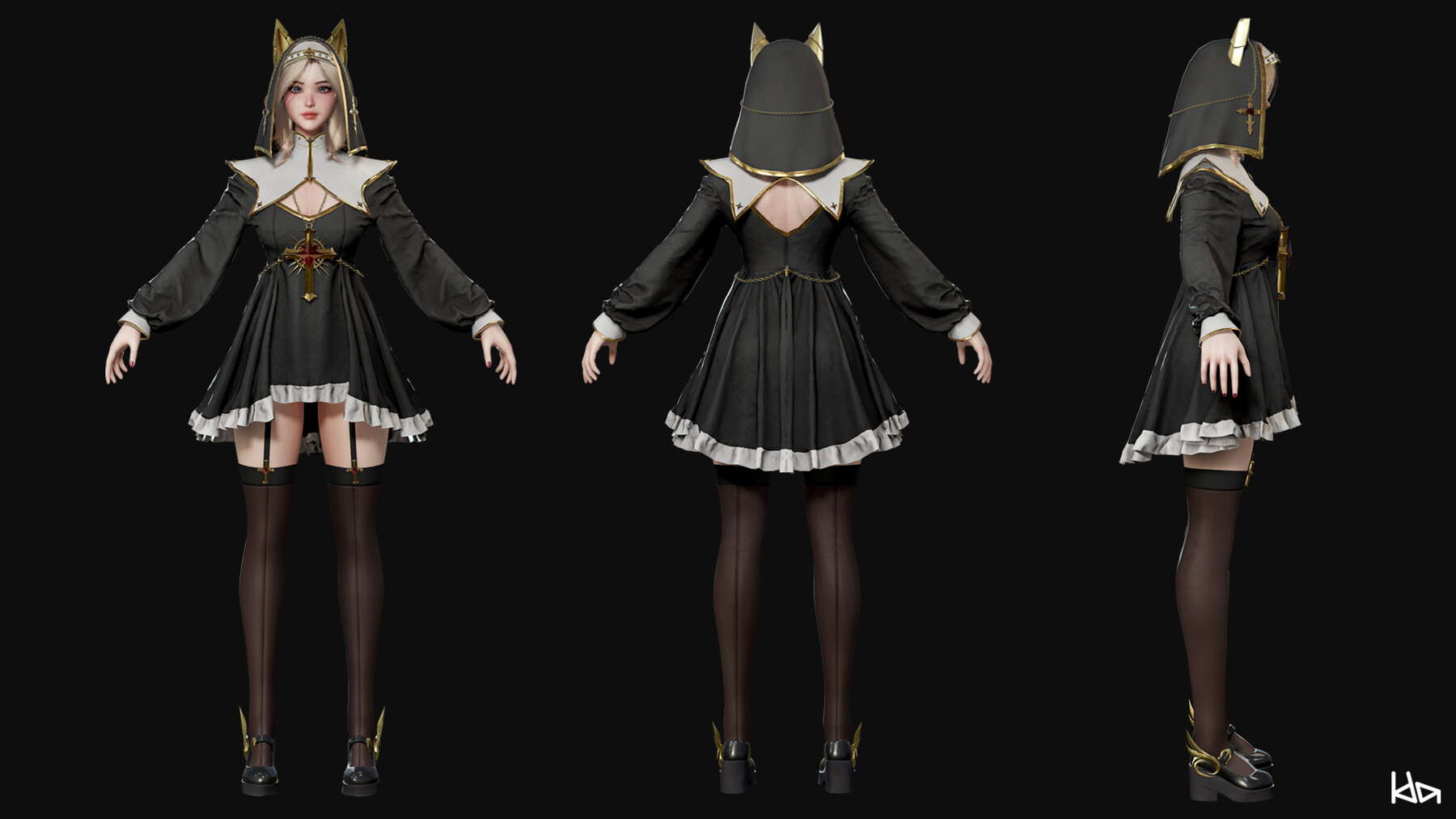 ArtStation - Priestess Girl - Game Ready | Game Assets