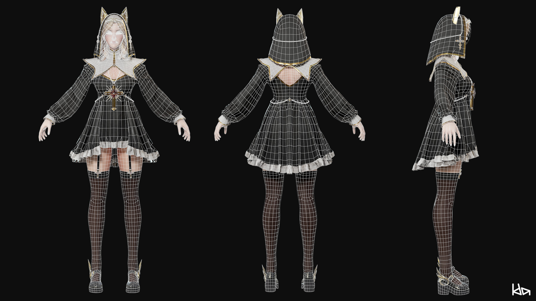 ArtStation - Priestess Girl - Game Ready | Game Assets