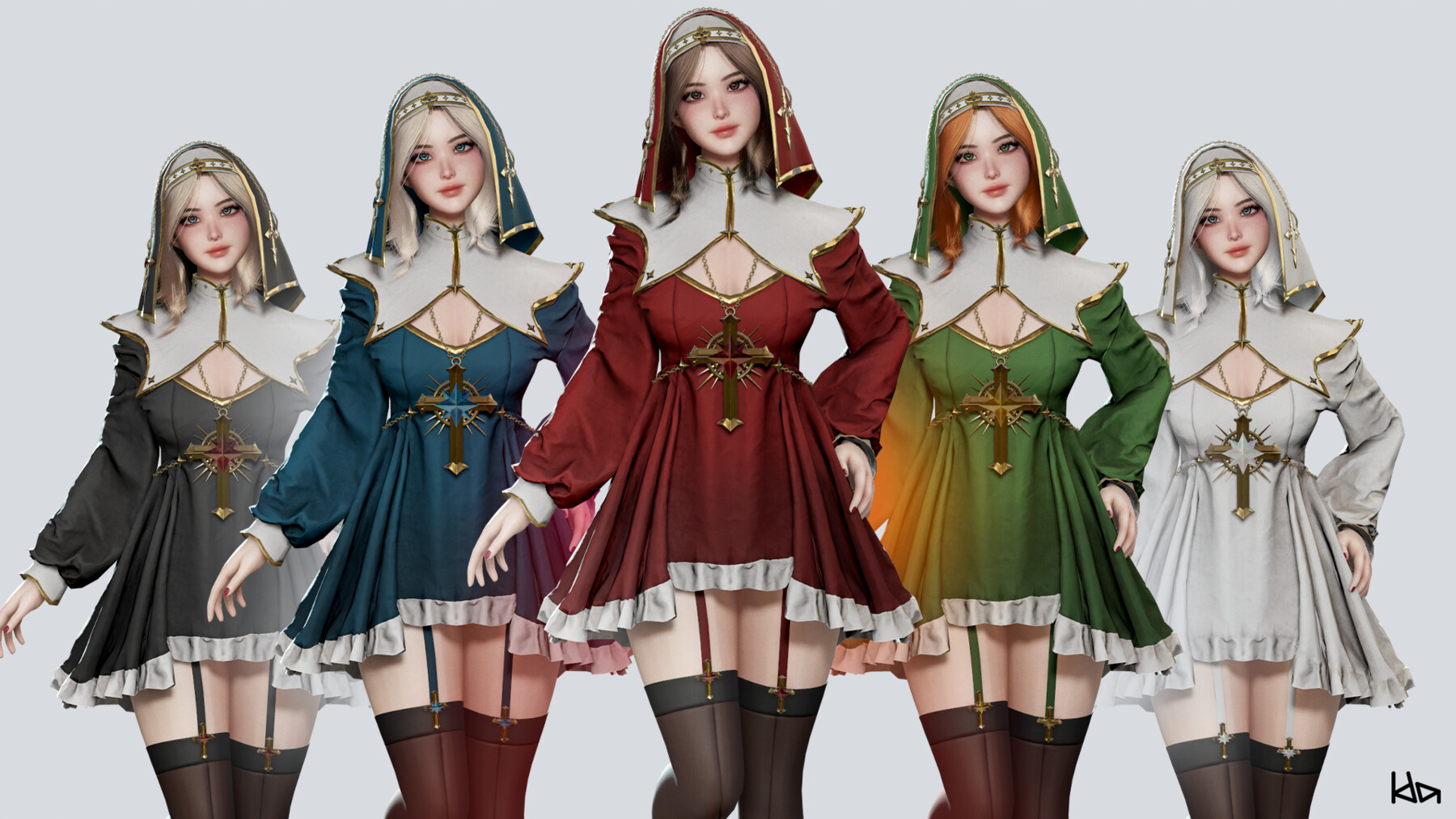 ArtStation - Priestess Girl - Game Ready | Game Assets
