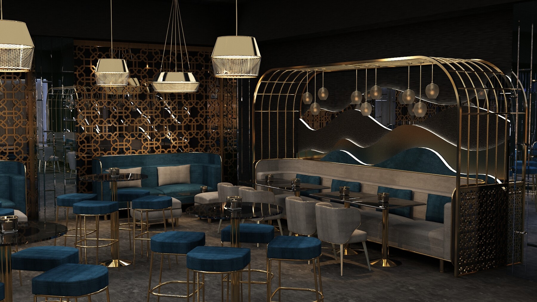 ArtStation - 3D Luxury night club bar interior design | Resources