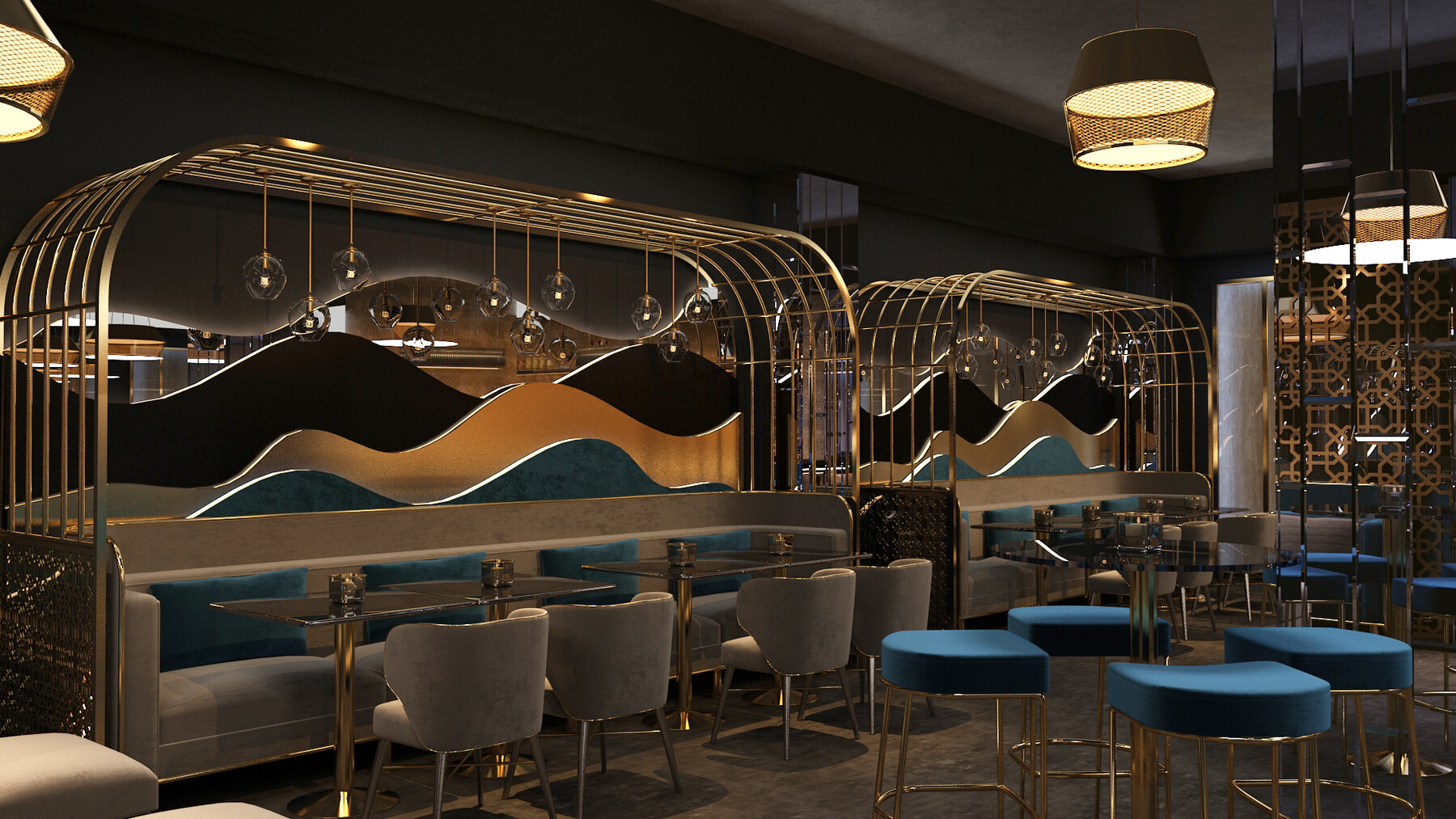 ArtStation - 3D Luxury night club bar interior design | Resources