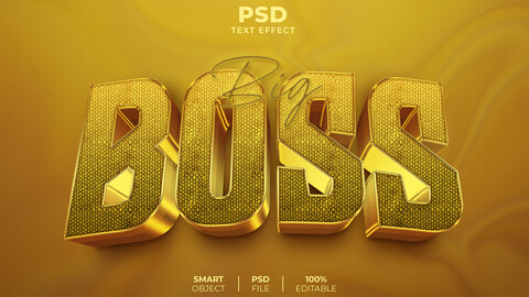 ArtStation - 3D Boss PSD fully editable text effect. Layer style PSD ...