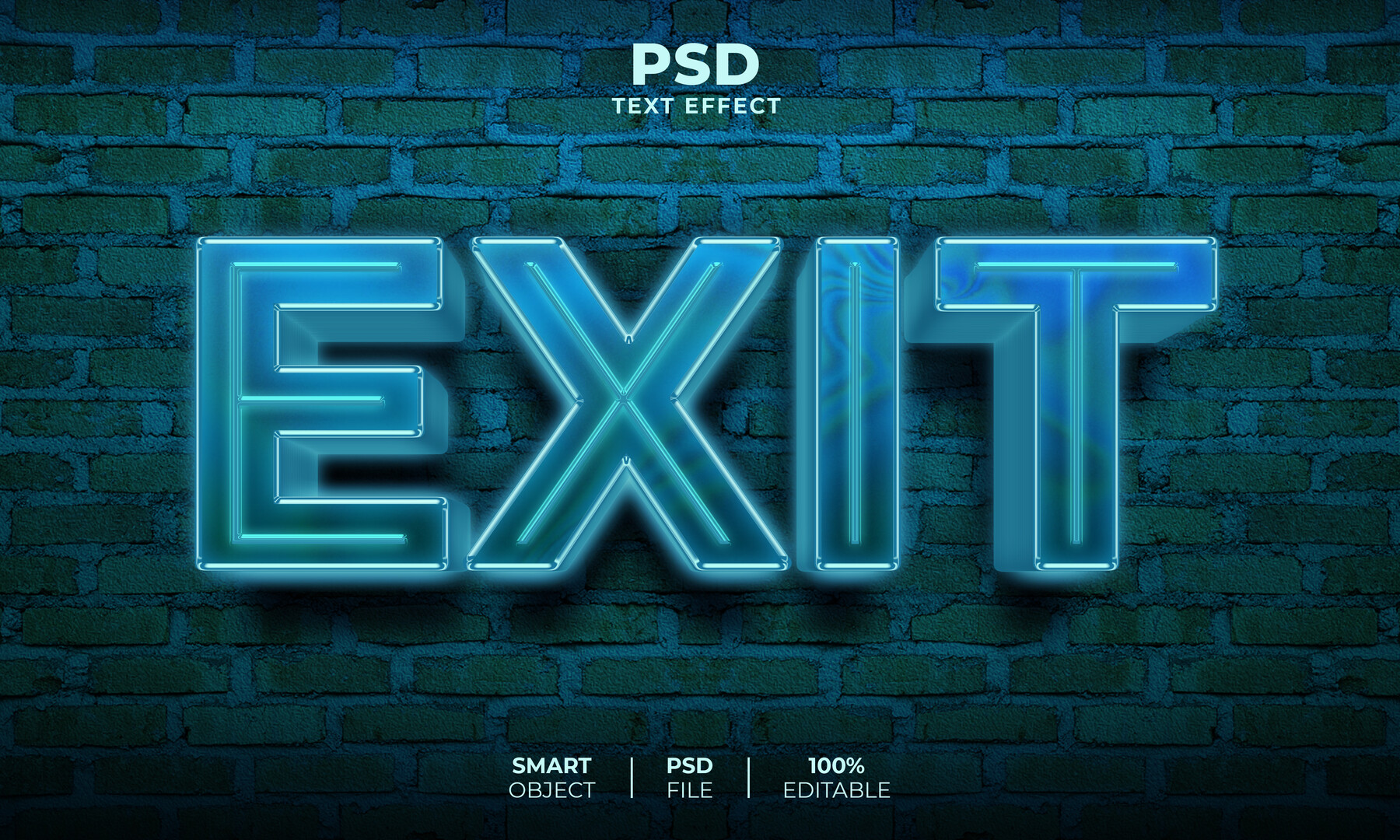 ArtStation - 3D Exit PSD fully editable text effect. Layer style PSD ...