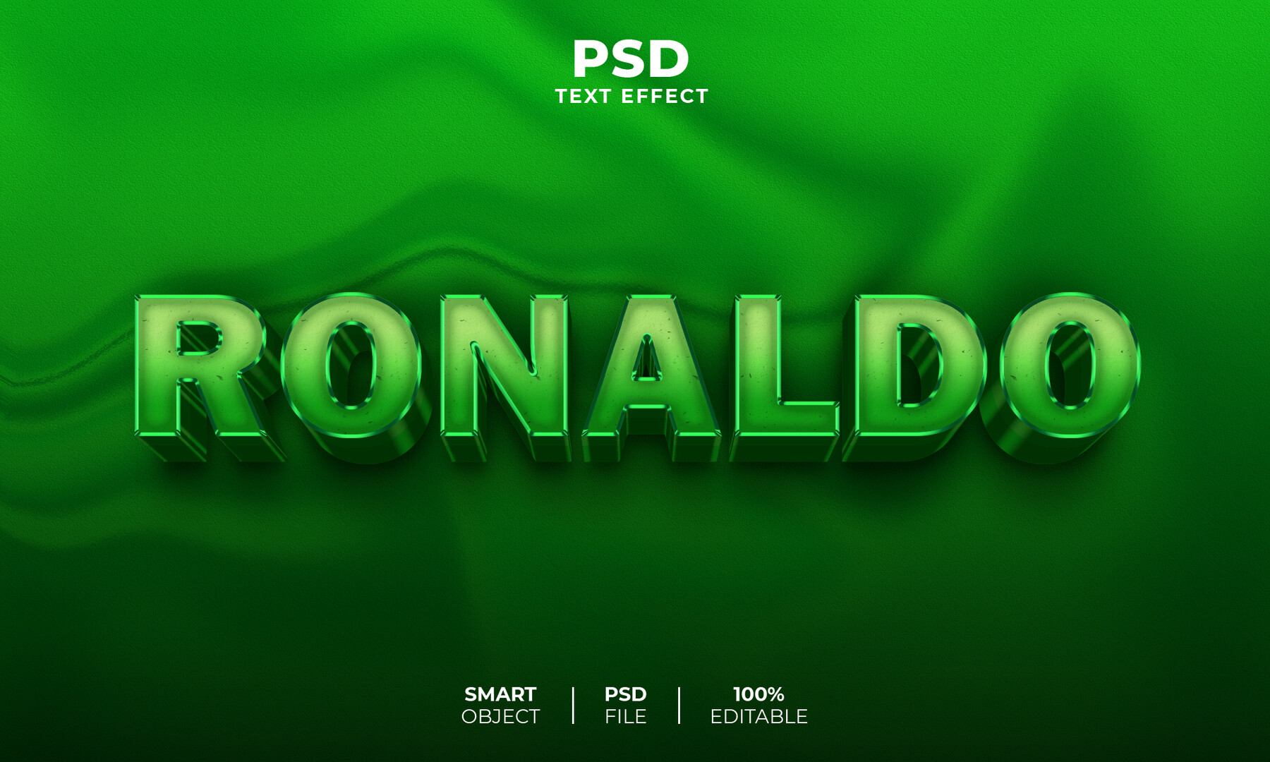 ArtStation - 3D Ronaldo PSD fully editable text effect. Layer style PSD ...