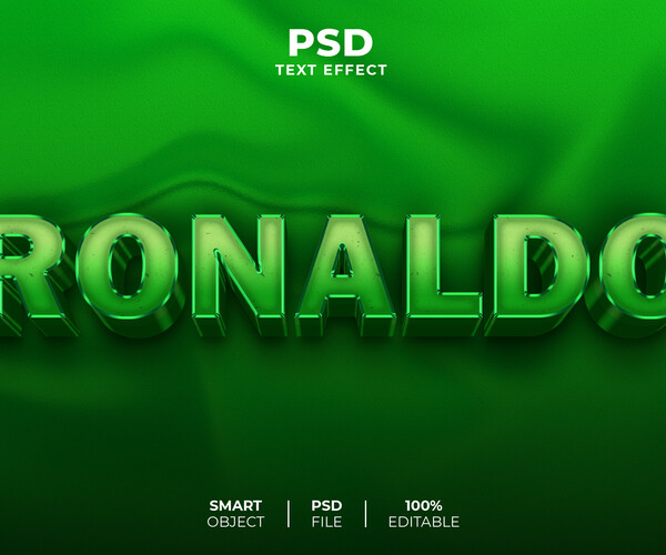 ArtStation - 3D Ronaldo PSD fully editable text effect. Layer style PSD ...