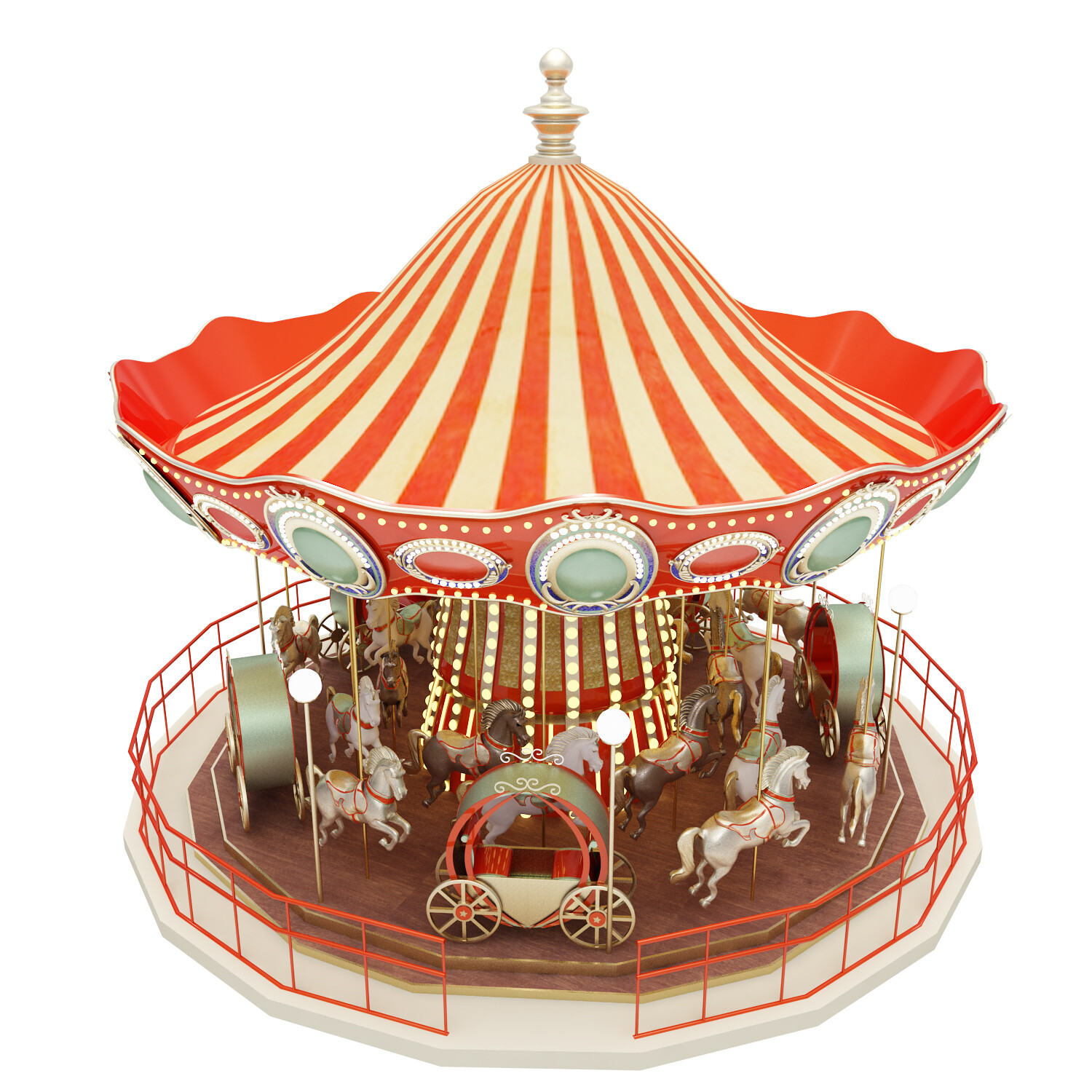 ArtStation - Carousel 3ds max standart model and 3d printable model ...