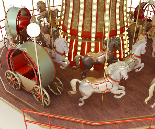 ArtStation - Carousel 3ds max standart model and 3d printable model ...