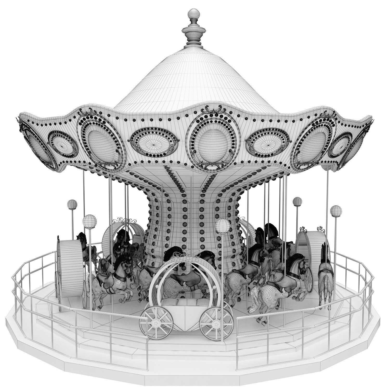 ArtStation - Carousel 3ds max standart model and 3d printable model ...
