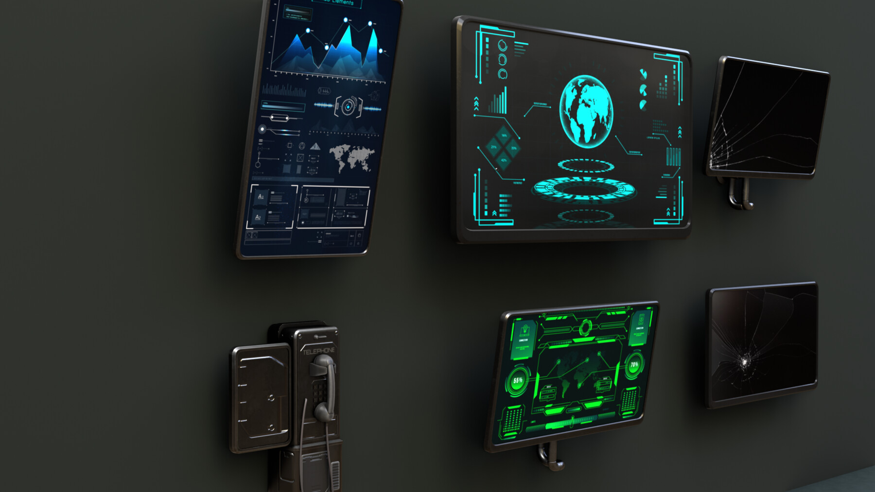 ArtStation - Monitors Dirty Props pack | Game Assets