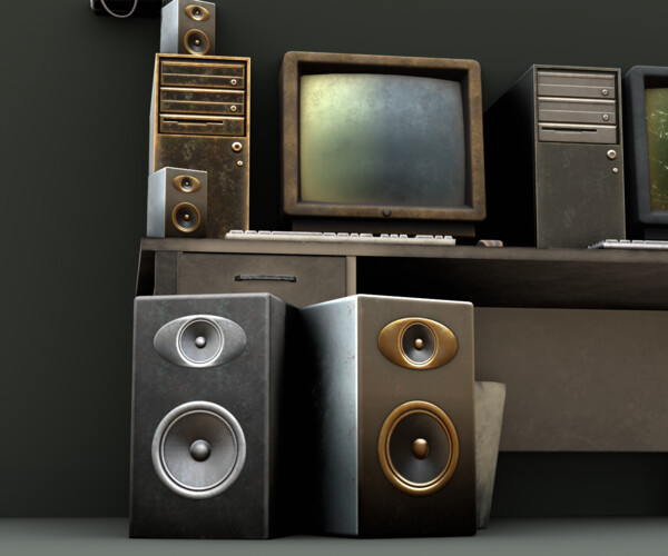 ArtStation - Monitors Dirty Props pack | Game Assets