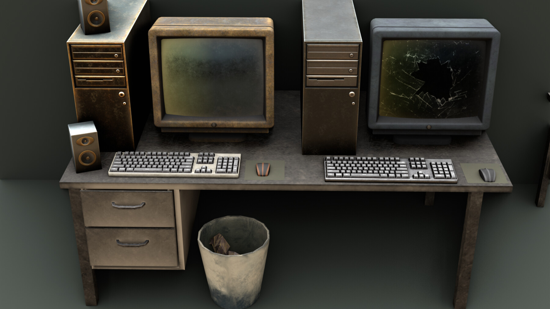 ArtStation - Monitors Dirty Props pack | Game Assets