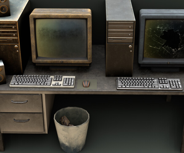 ArtStation - Monitors Dirty Props pack | Game Assets