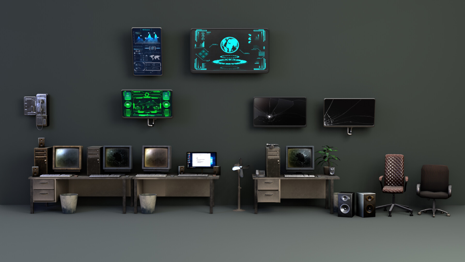 ArtStation - Monitors Dirty Props pack | Game Assets
