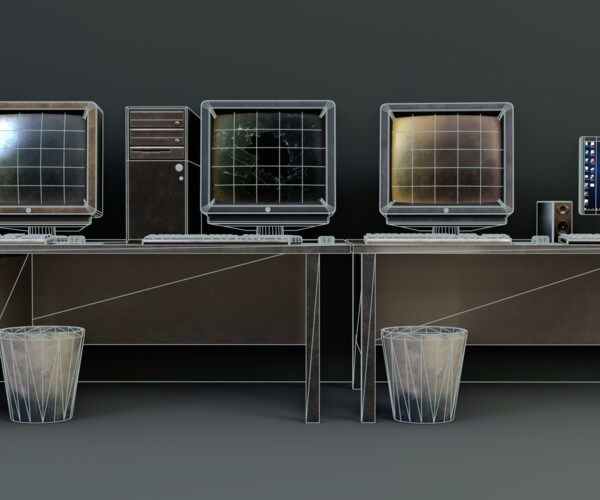 ArtStation - Monitors Dirty Props pack | Game Assets