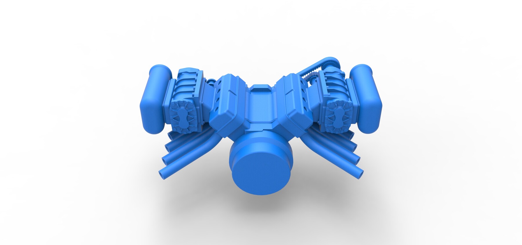 ArtStation - 3D printable Diecast engine V8 with double supercharger ...